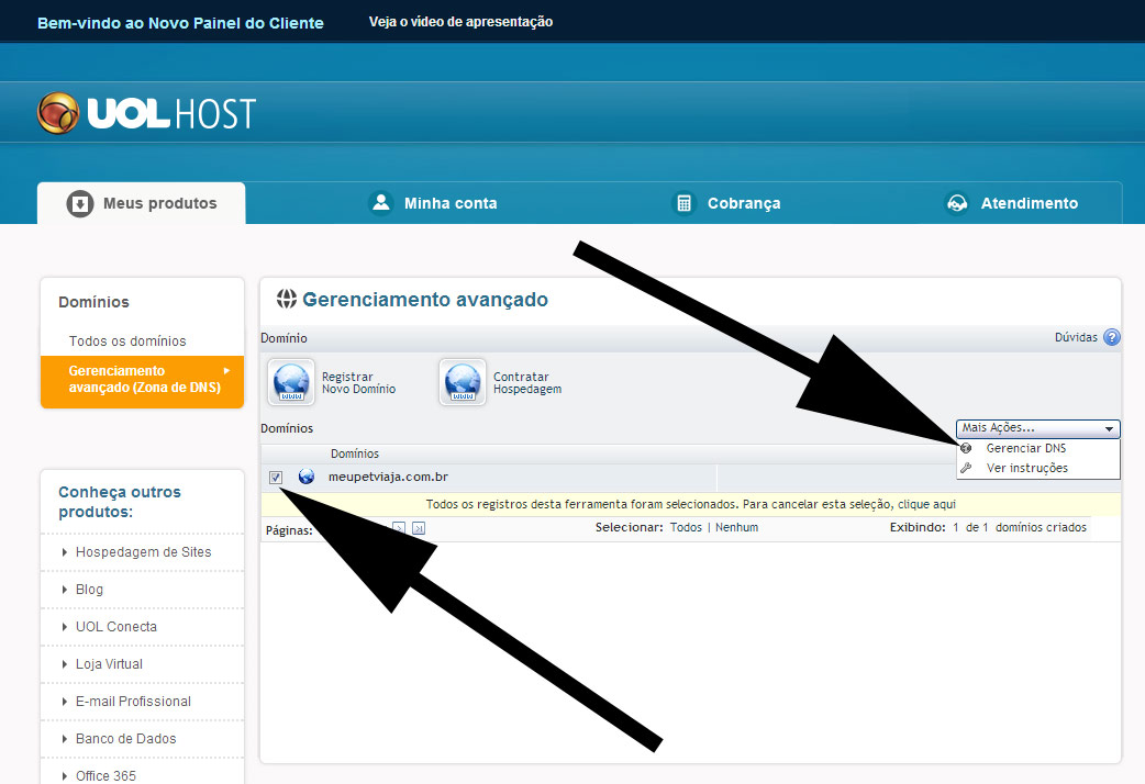 Configurando seu domínio no UOL Host